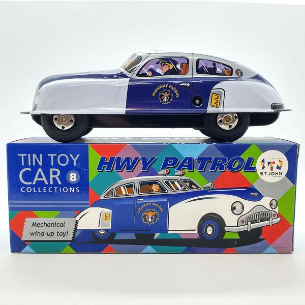 Hwy Patrol Tin Wind-Up Car | Terra Toys