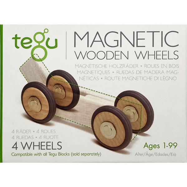 Tegu Magnetic Wooden Wheels (4pc) (12mo+) | Terra Toys